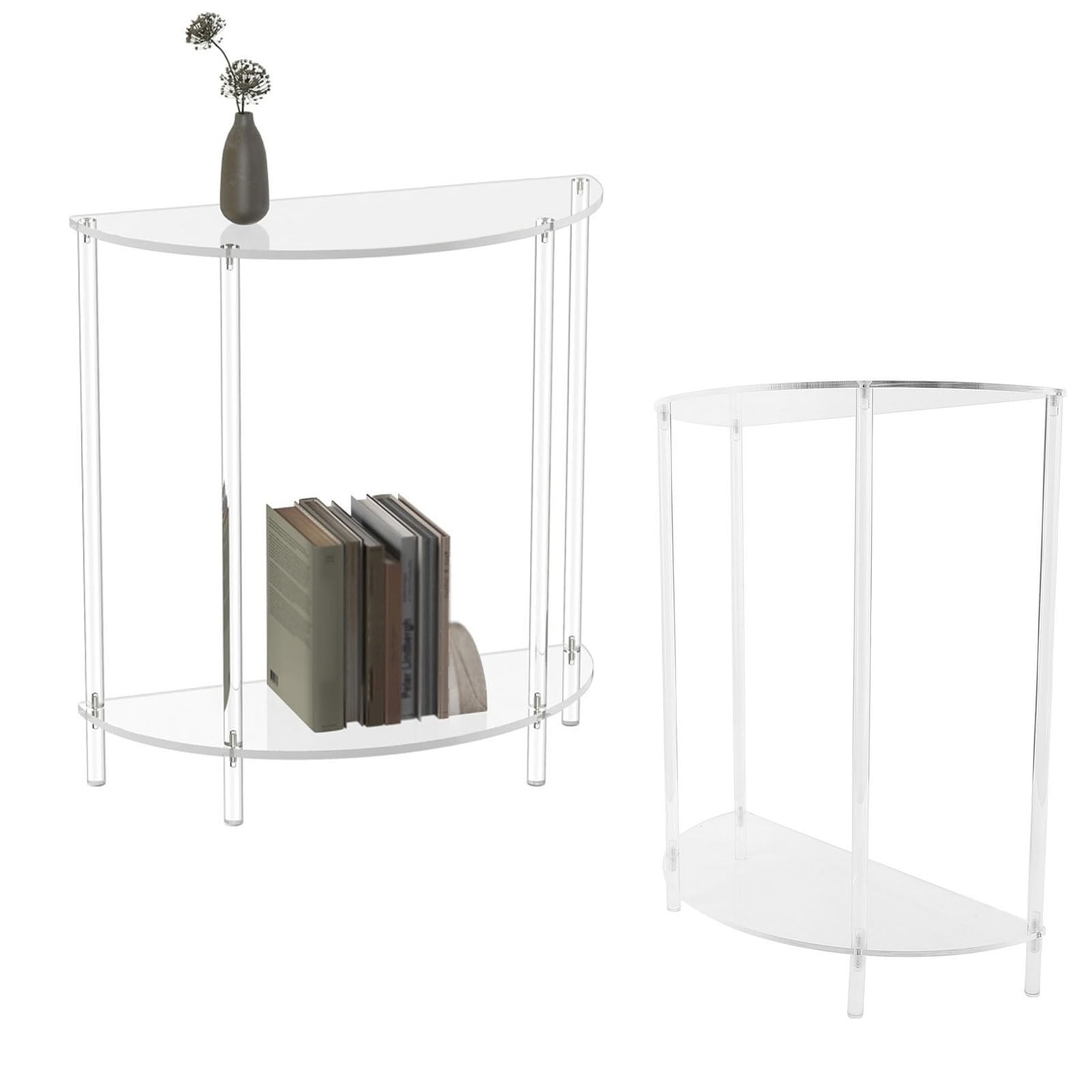Click here for Estink Semiellipse Acrylic Side Table  2 Tier Acry... prices