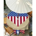 4th of July American Flag Love Heart Round Outdoor Tablecloth ...