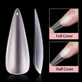 Makartt 500pcs Long Stiletto Nail Tips Full Cover False Nails Clear
