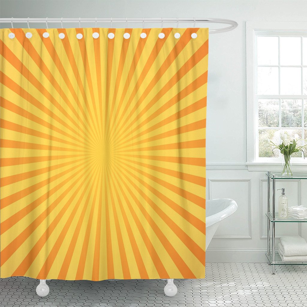 PKNMT Orange Sun Sunburst Rays Beams Glowing Radiant Yellow Rise Shower ...