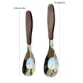 2 Pcs Stainless Steel Spoon Retro Serving Dinner Spoon with Wood Grain ...