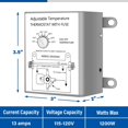 iPower Adjustable Programmable Thermostat with Fuse for Power Attic ...