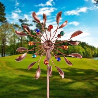 Bits and Pieces Jupiter 2 Way Wind Spinner Yard Decoration, 22 x 22 ...