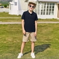 CAIVO Child Boys T-Shirts Knit Short Sleeve Lapel Button Jacquard ...