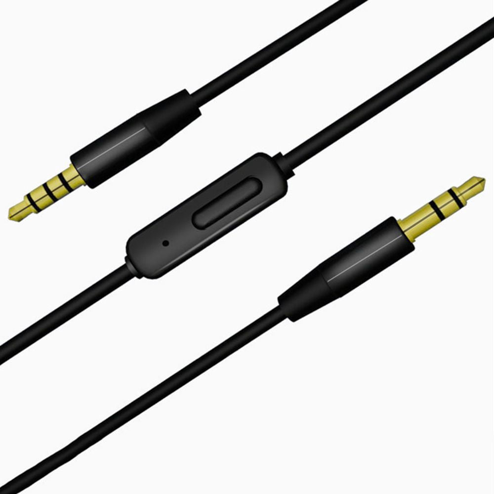 1.2m Stereo Male to Male Volume Control Headphone 3.5mm Jack with Mic ...