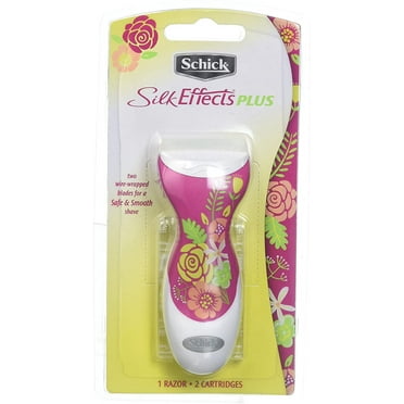 Schick Silk Effects Plus Women's Razor, 1 Razor Handle and 2 Refills ...