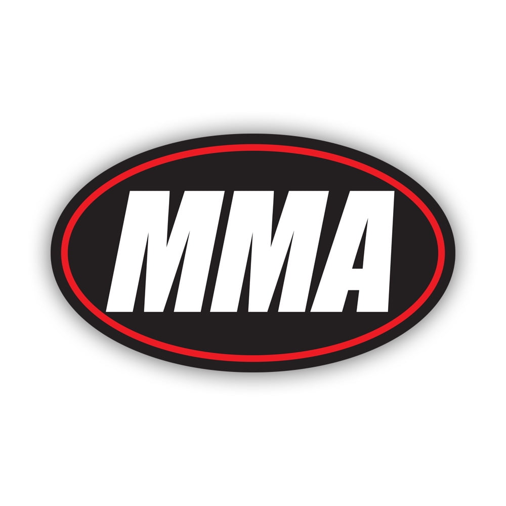 Oval MMA Sticker Decal - Self Adhesive Vinyl - Weatherproof - Made in ...