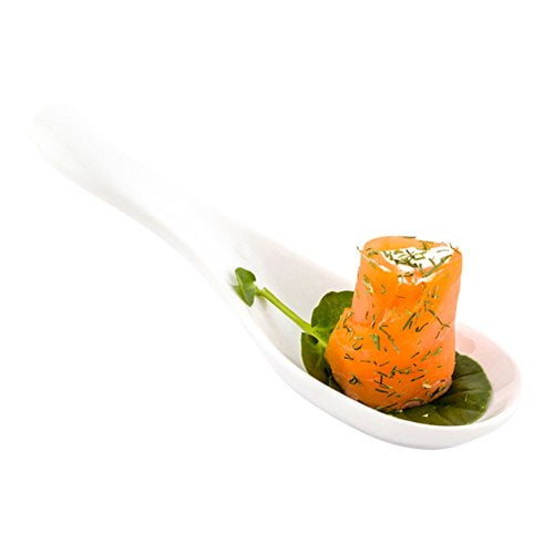 Wave Spoon - Porcelain Soup Spoon, Porcelain Appetizer Spoon - White ...