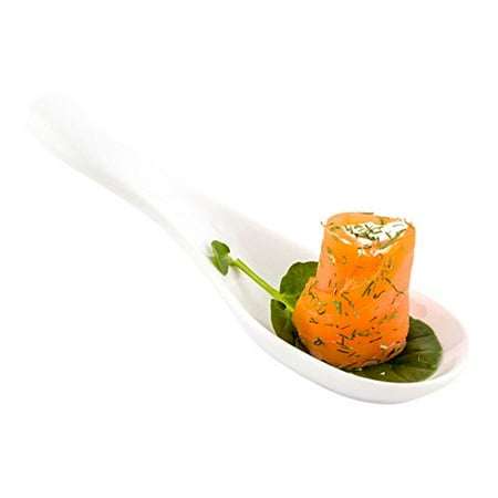 Wave Spoon - Porcelain Soup Spoon, Porcelain Appetizer Spoon - White ...