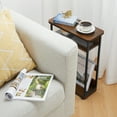 End Table for Narrow Space, 3 Tier Narrow Side Tables Modern Sofa Table ...