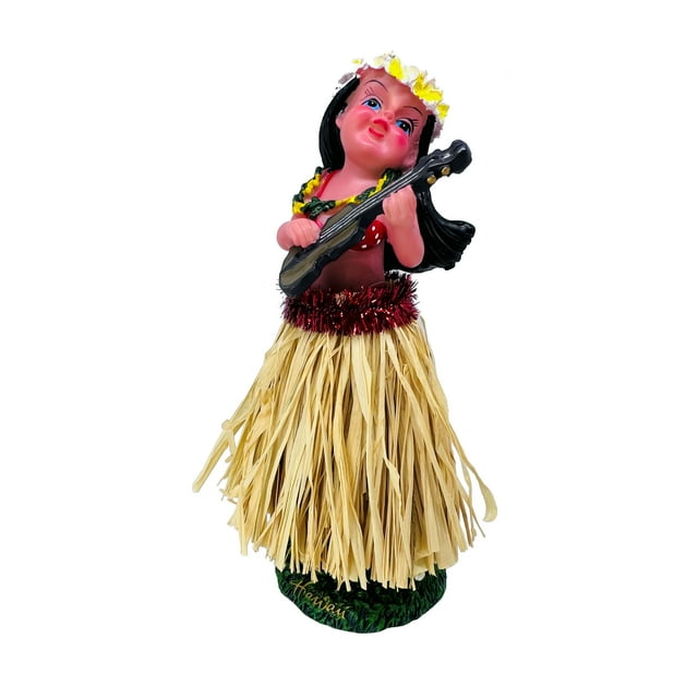 Hawaiian Hand Painted Dashboard Dancing Hula Doll Strumming a Hawaii ...