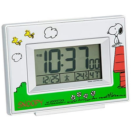 SNOOPY Alarm Clock Character Radio Digital R187 Temperature Humidity ...