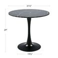 32 Inch Round Small Base Dinner Table w Marble Top & Metal Tulip ...