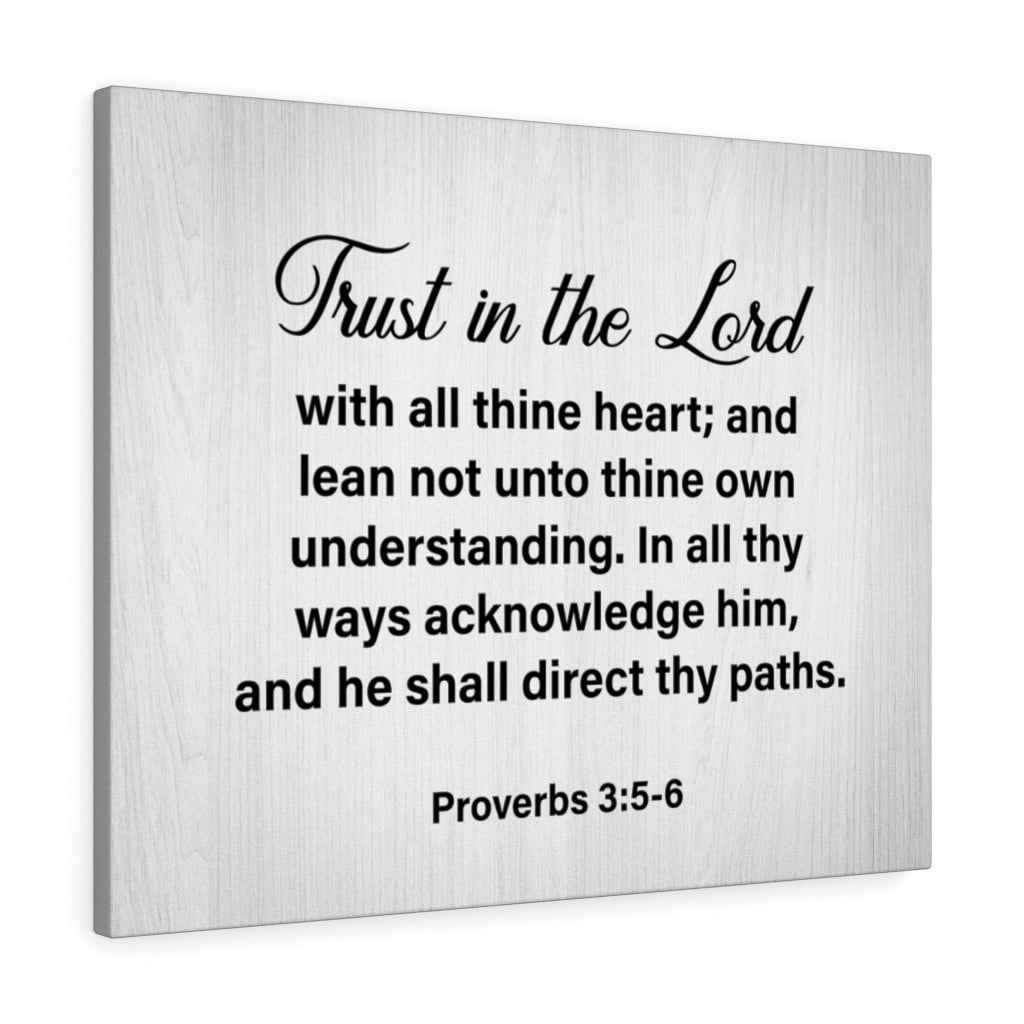 Scripture Walls Trust in Lord Proverbs 3:5-6 Grey Wall Art Christian ...