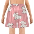 BZSMCE Swim Shorts Puppy Little Red Flower Pink Stripes Pattern For ...
