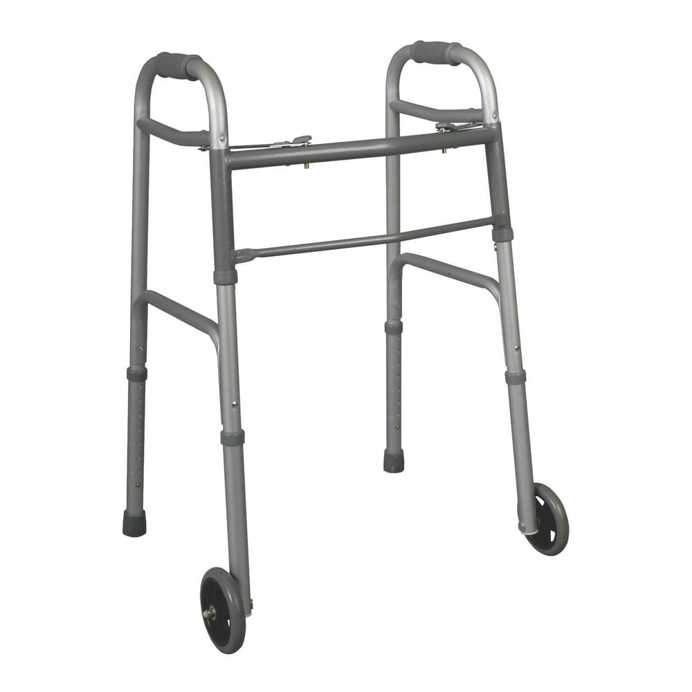 Medline Youth Folding Walker For Individuals 4'6" - 5'5", 5" Front ...