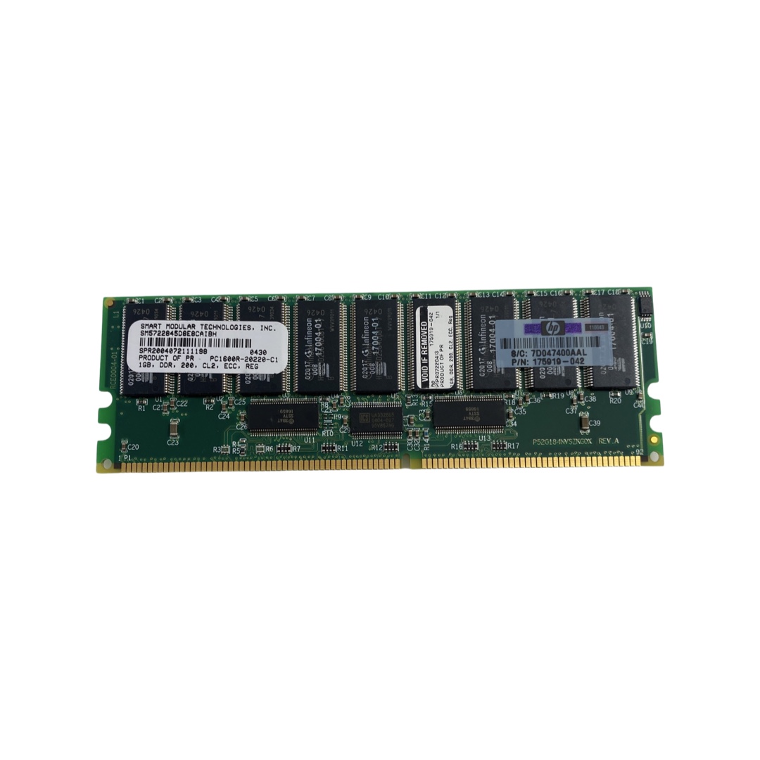 HP Smart 1GB PC1600 DDR-200 ECC REG SM5722845D8E8CAIBH HP 175919-042 ...