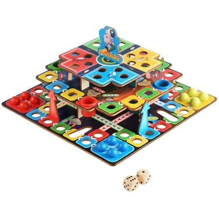IGUOHAO Ludo Board Game Wooden Board Game Flying Chess Game Chinese ...