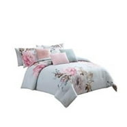 Blooming Treillage Jacquard Woven Floral Oversized Periwinkle Comforter ...
