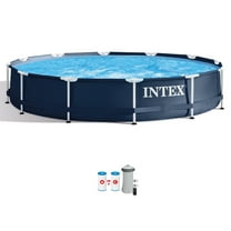 INTEX Easy Set-Up 12ft x 30in Metal Frame Above Ground Pool with ...