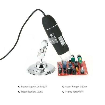 Portable AV LED Digital Microscope 1000X Magnification with Holder True ...