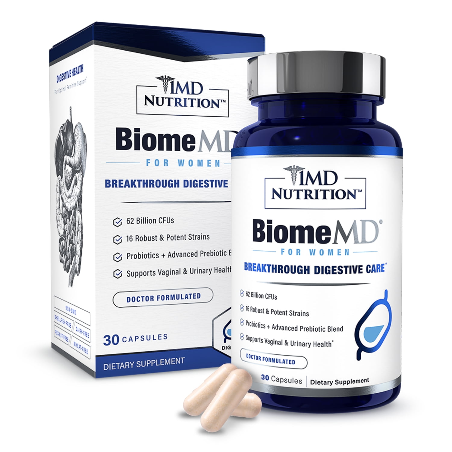 1MD Nutrition BiomeMD Probiotics for Women | Digestive Supplement with ...