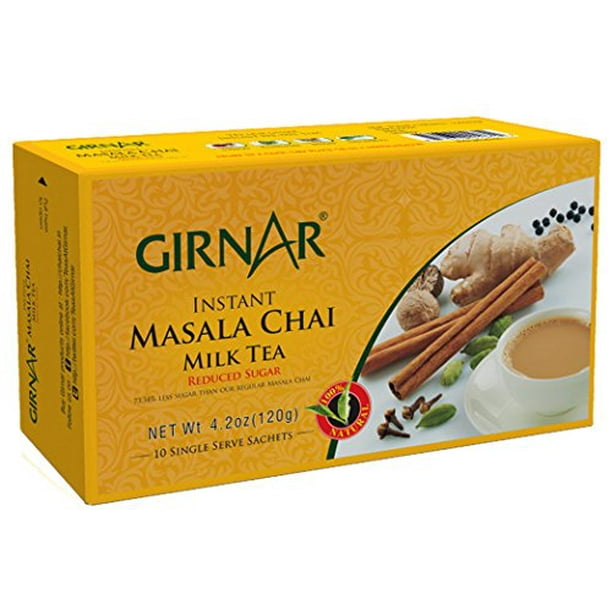 Girnar Instant Chai (Tea) Premix With Masala Unsweetened, 10 Sachet ...