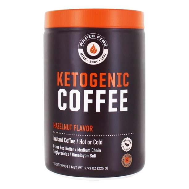 Rapid Fire - Ketogenic Coffee Instant Coffee Powder Hazelnut - 7.93 oz ...