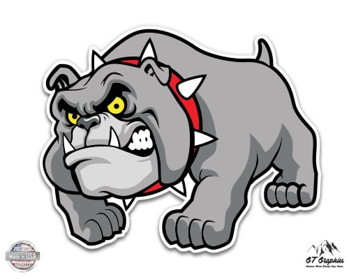 Spiked Collar Bulldog - 3" Vinyl Sticker - For Car Laptop I-Pad Phone ...