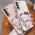 Luxury Plating Hello Kitty Case for Samsung Galaxy S23 S22 Ultra S21 S20 FE S10 S9 S8 Note 20 9 ...