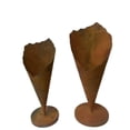 CaraMart Rustic Cone Shaped Flower Pot Modern Geometric Metal Container ...