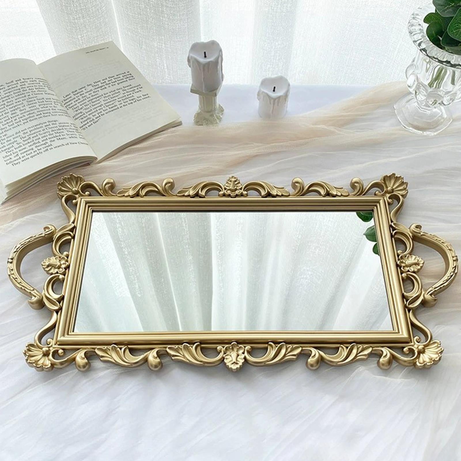 Multifunctional Mirror Tray Dishes Platter Makeup Organizer Decorative ...