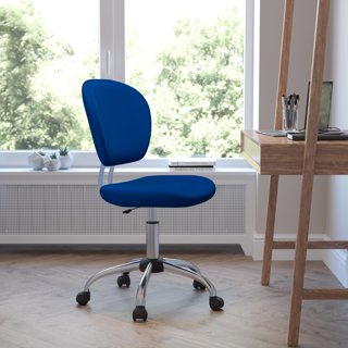 GDF Studio Morgan Mid Century Modern Fabric Home Office Chair, Blue and ...