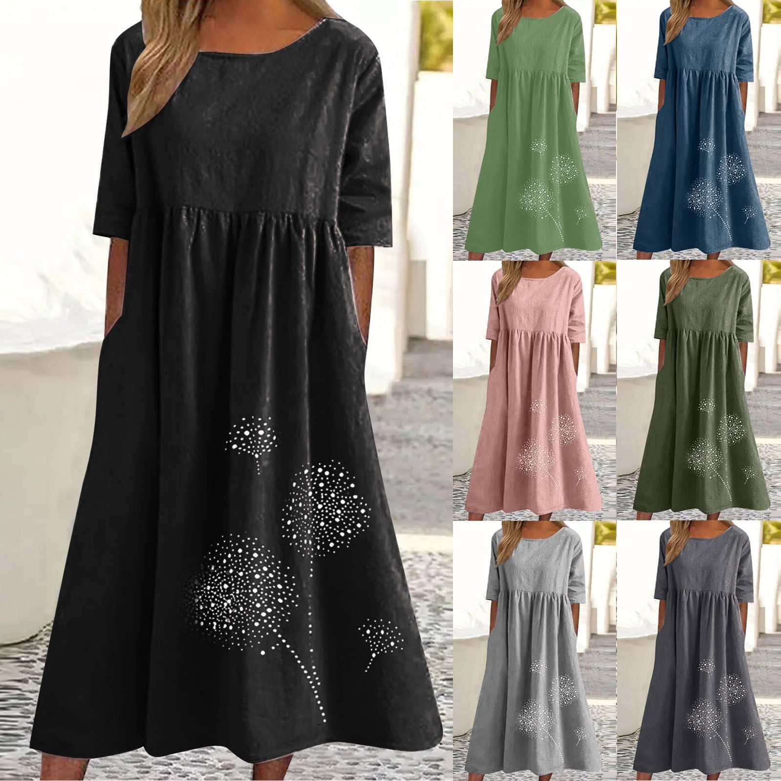 Click here for Jinhomg Casual Dress For Women Plus Size Comfy Cot... prices
