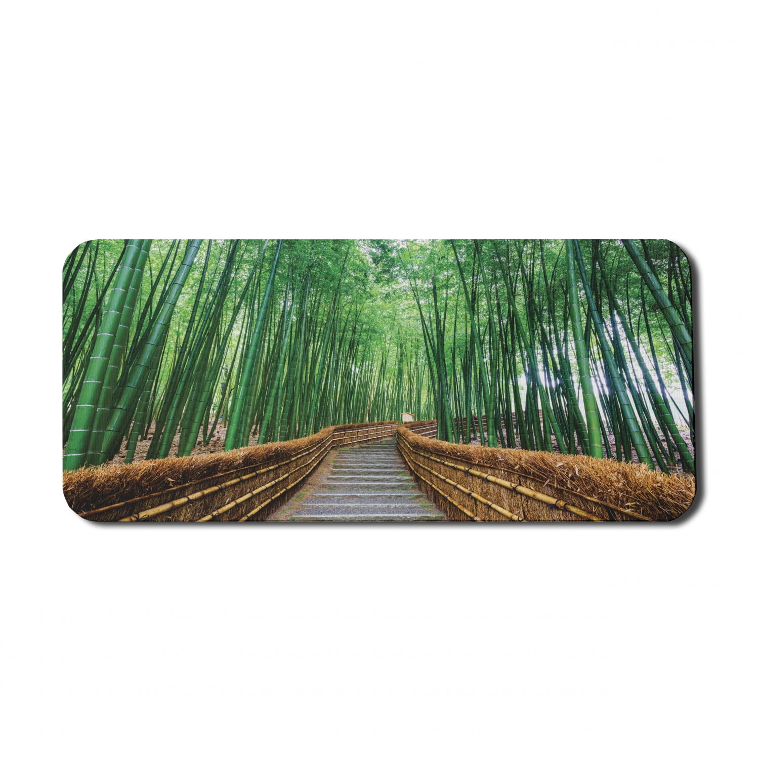 Jungle Computer Mouse Pad, Tropical Nature Bridge over Tree Bamboo ...