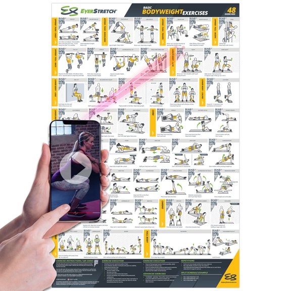 Fitness Workout Posters for Home Gym - Exercise Posters for Full Body ...