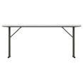 18" x 72" Granite White Heavy-Duty Blow Molded Plastic Folding Table ...