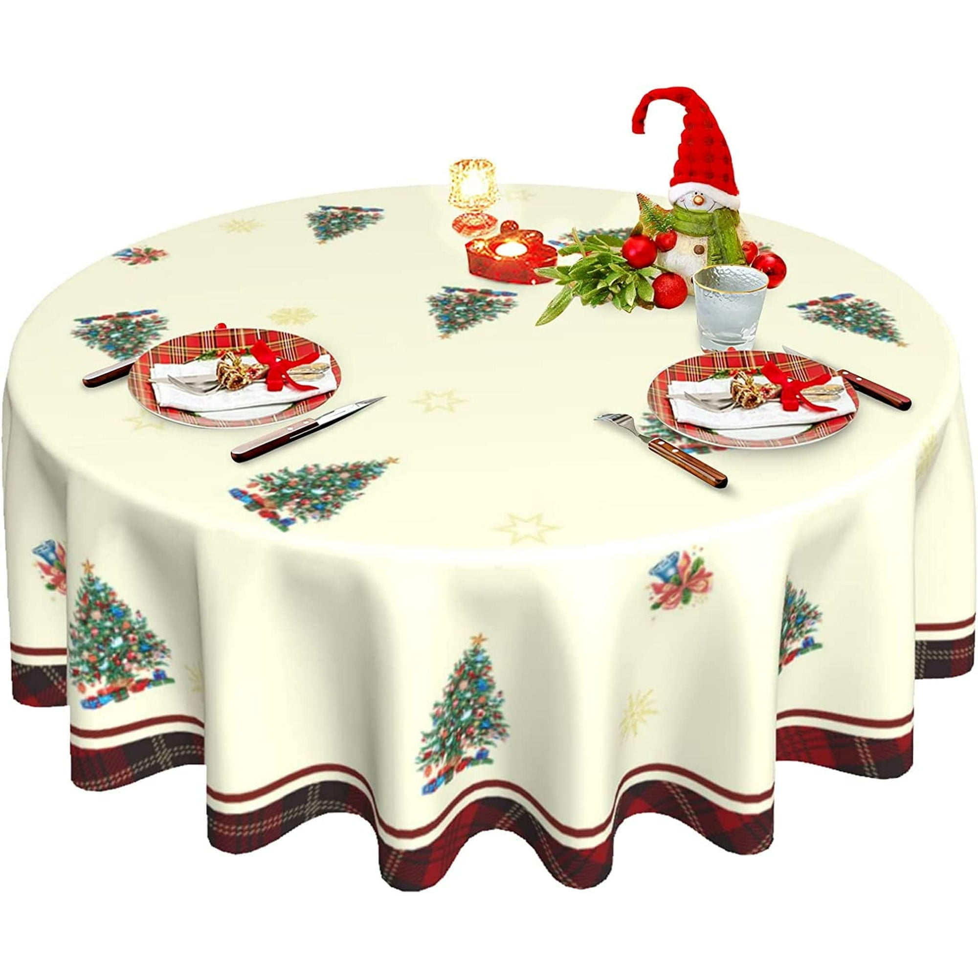 Click here for Jqdglzs Christmas Table Cloth Round Christmas Tabl... prices