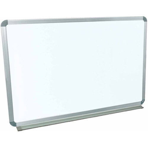 Luxor Magnetic Wall-Mounted Dry Erase Board, 36" x 24", Silver Aluminum ...