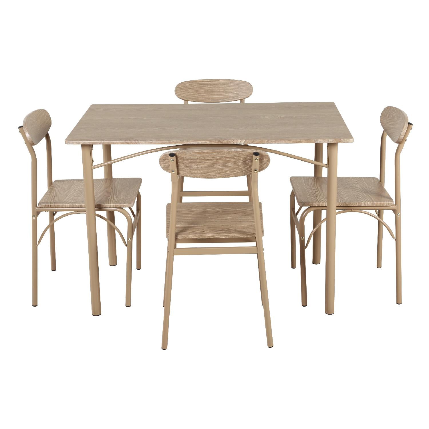 Juego De Comedor 4 Sillas Mesa Estructura Metalica y Tablero MDF ...