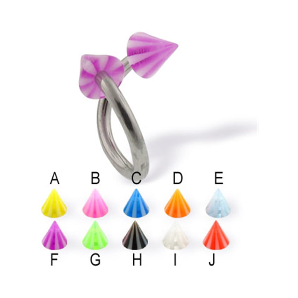 Beach Cone Twisted Barbell, 14 Ga,1/2" (13Mm),Light Green - G - Walmart.com