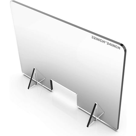 Portable Acrylic Plexiglass Sneeze Guard Shield for Counter 24x24 ...