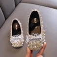 Afuyipoi Girls Rhinestone Pearl Flower Dress Shoes, Elegant Sparkly ...