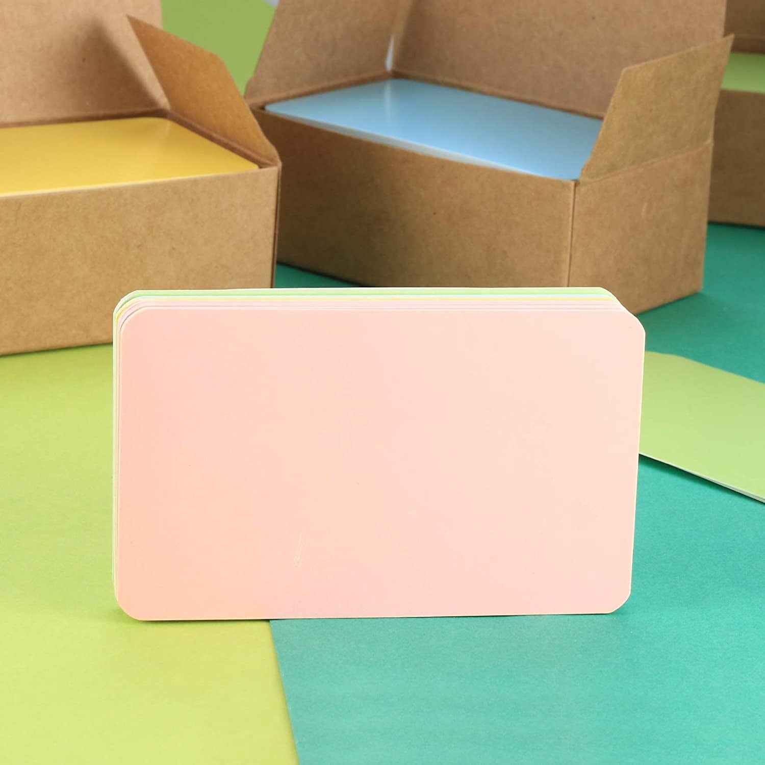 100 tarjetas de color, tarjetas flash, tarjetas de papel kraft en ...