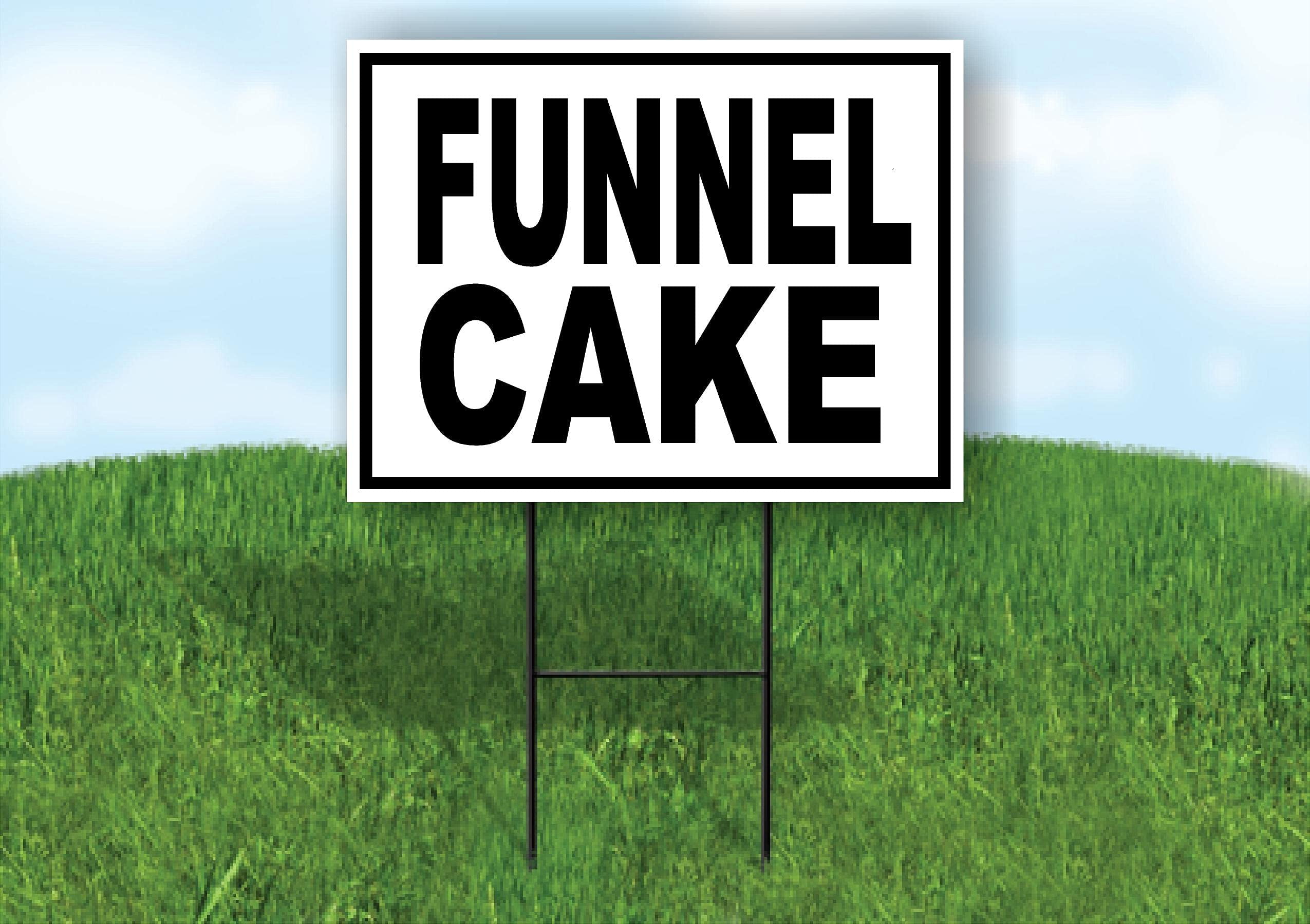 Work House Signs Double Sided Sign Funnel Cake Black Border Yard Sign ...