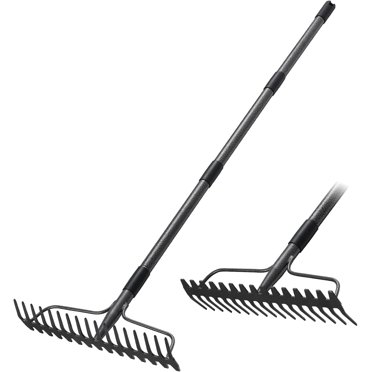 Metal Rake,Gardening Tools Heavy Duty Rake with 7 Metal Tines, Garden ...