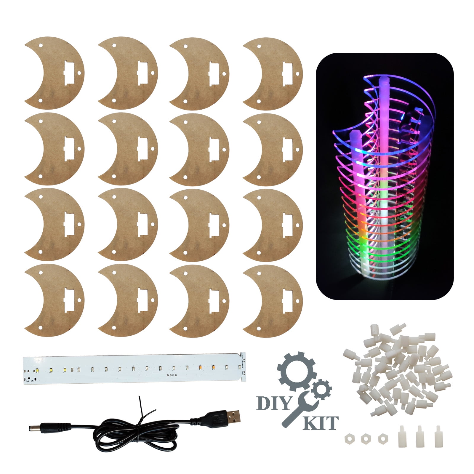 iCubeSmart 16 LED Audio Spectrum DIY Electronic Kit (PP16LED-MOON ...