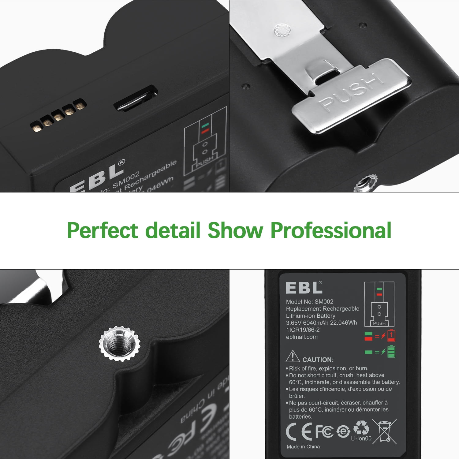 Buy EBL 6040mAh 3.65V 8AB1S7 Replacement Battery for Ring Video ...