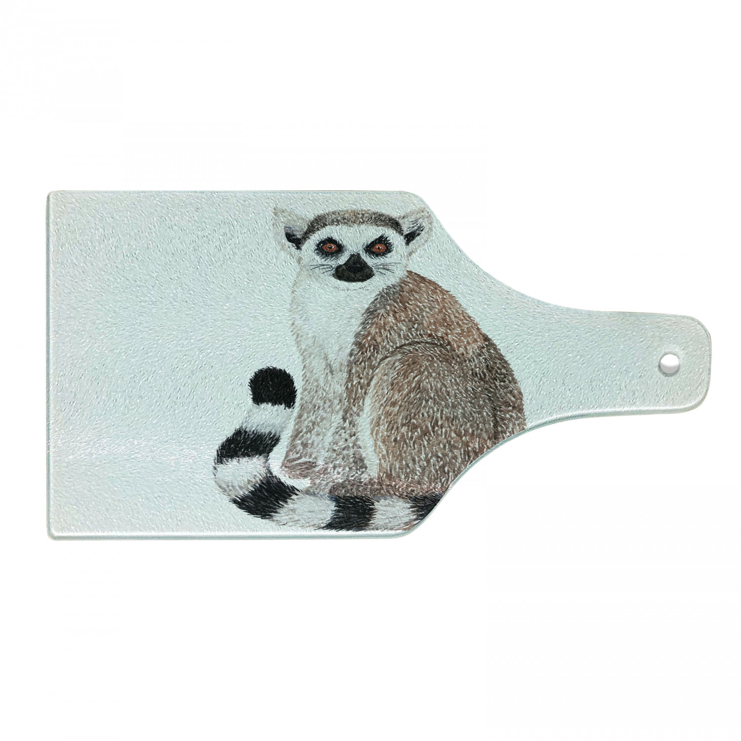 Lemur Cutting Board, Watercolor Detailed Drawing of Ring Tailed Wild ...