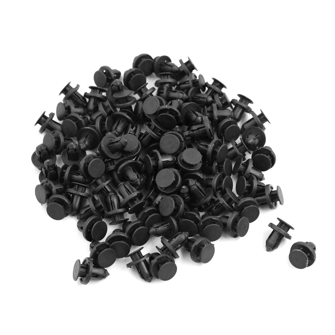 Unique Bargains 100 Pcs Black Plastic Rivets Fastener Mudguard Car ...